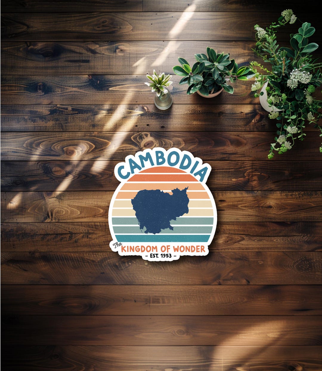 Retro Cambodia Waterproof Sticker or Magnet - Etsy