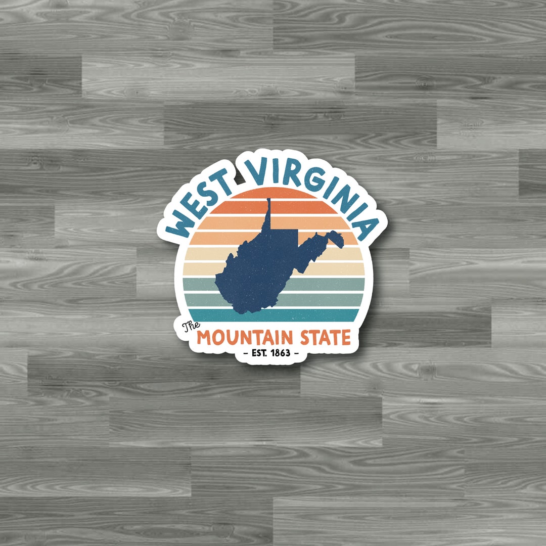 Retro West Virginia (WV) Waterproof Sticker or Magnet - Etsy