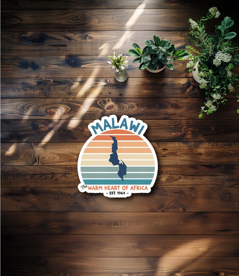 Retro Malawi Waterproof Sticker or Magnet - Etsy