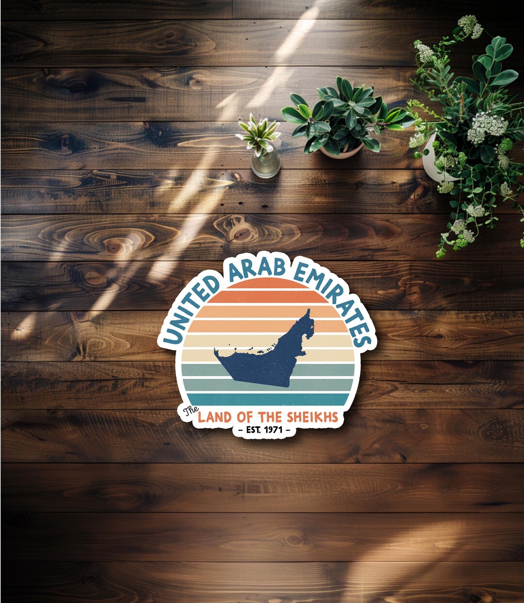 Retro United Arab Emirates Waterproof Sticker or Magnet - Etsy
