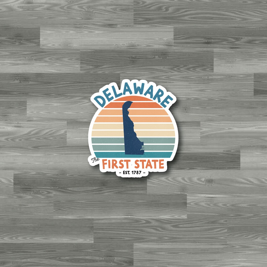 Retro Delaware (DE) Waterproof Sticker or Magnet - Etsy