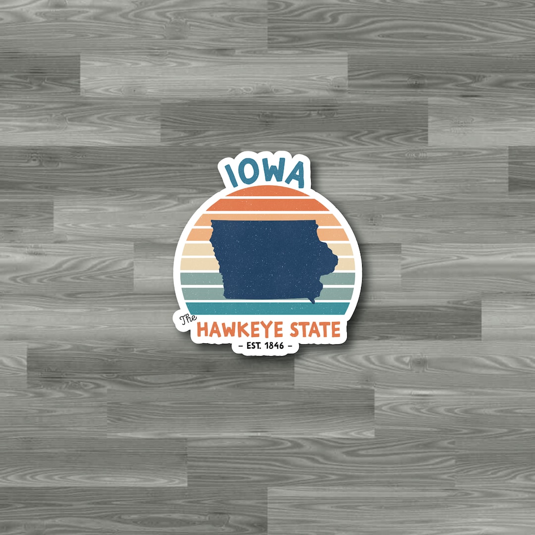 Retro Iowa (IA) Waterproof Sticker or Magnet - Etsy