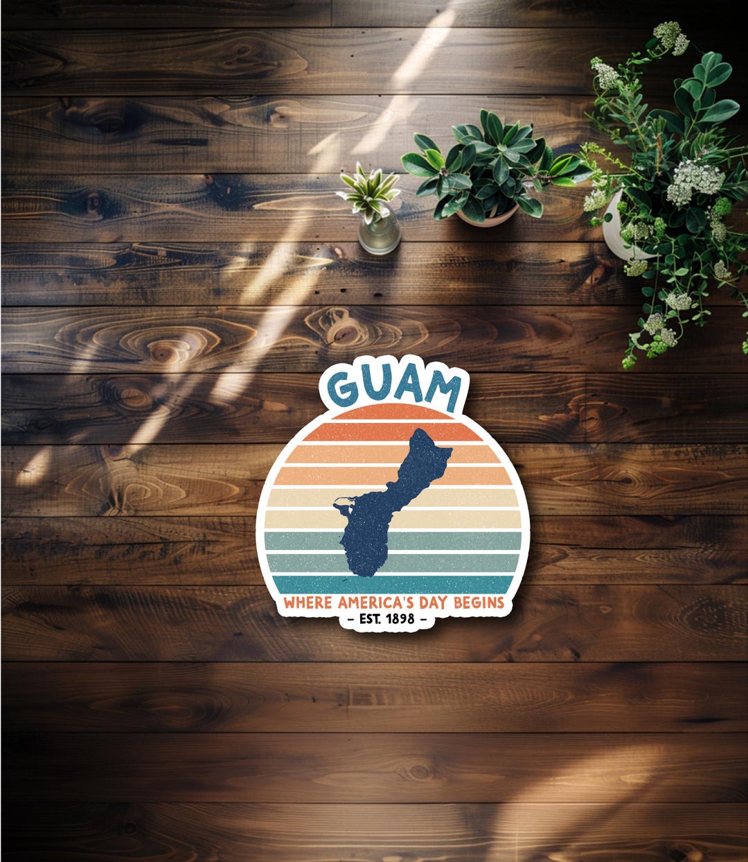 Retro Guam Waterproof Sticker or Magnet - Etsy