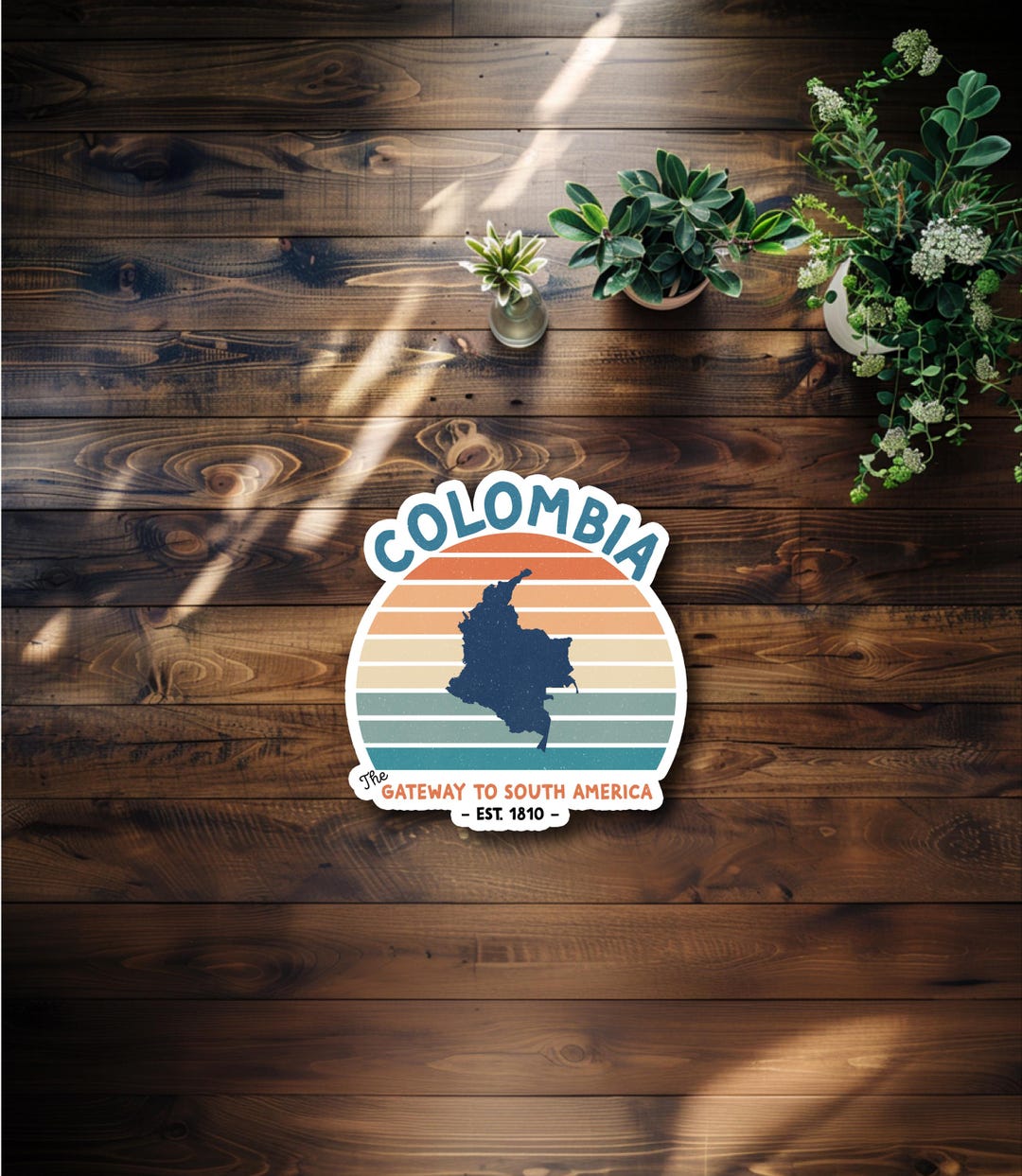 Retro Colombia Waterproof Sticker or Magnet - Etsy
