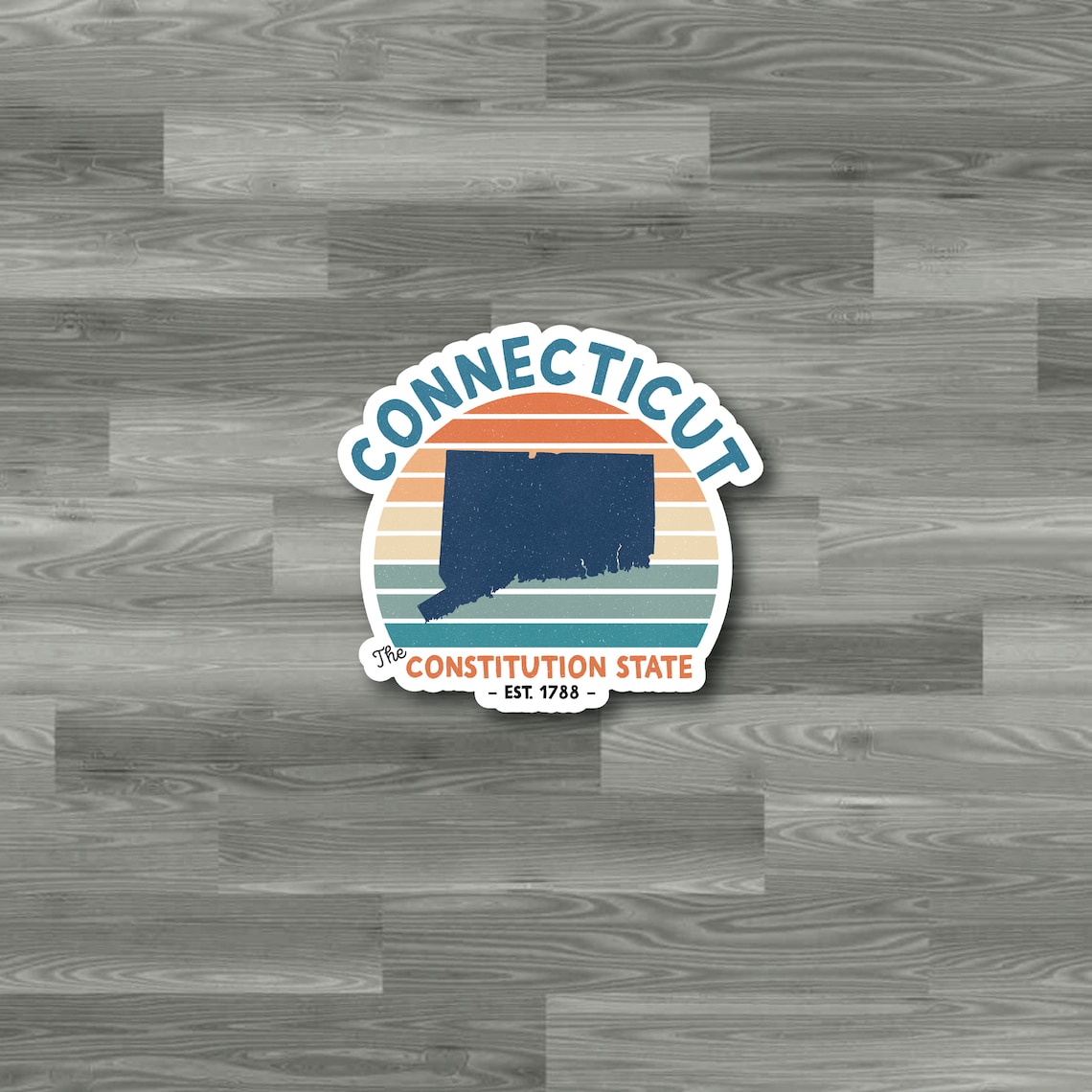 Retro Connecticut CT Waterproof Sticker - Etsy