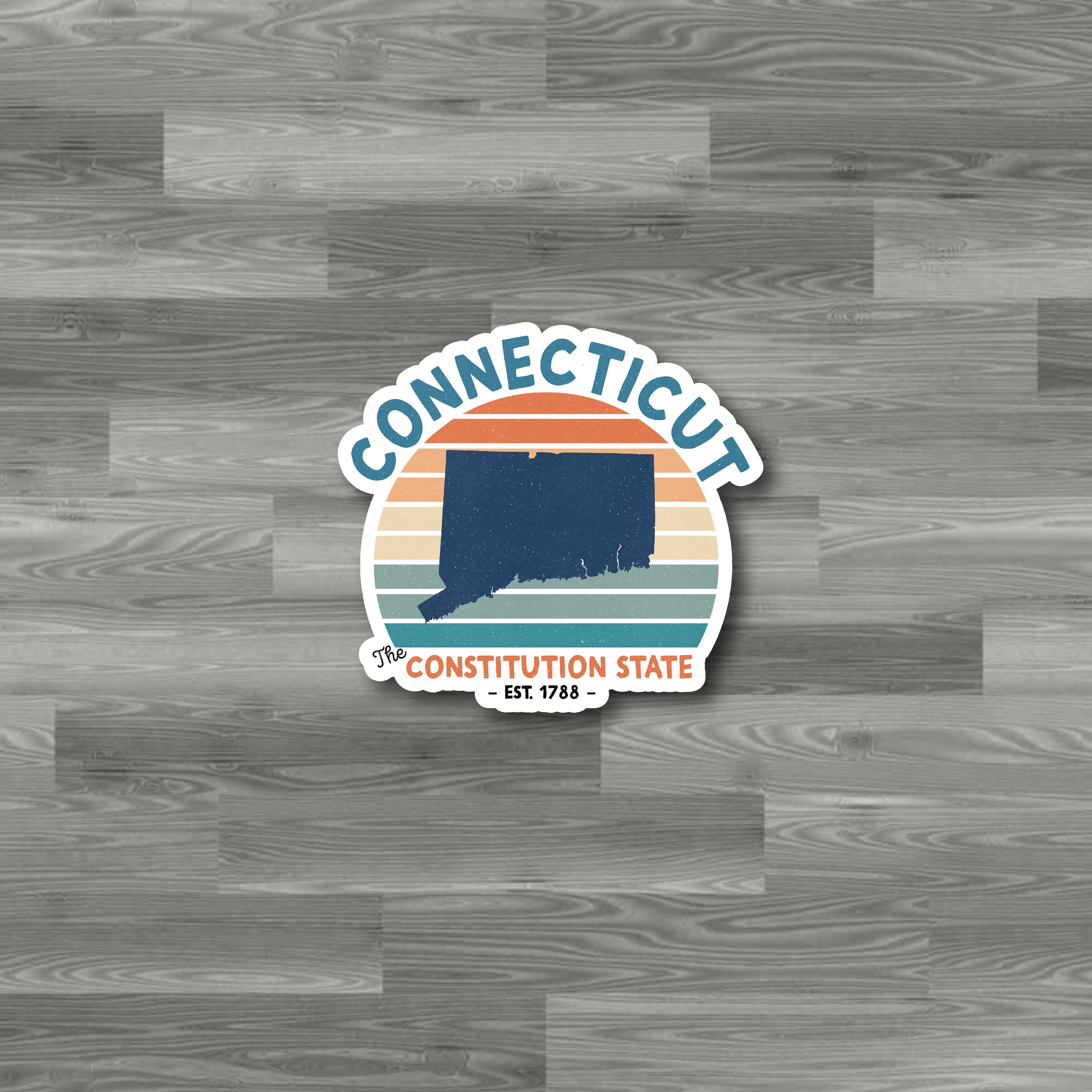 Retro Connecticut (CT) Waterproof Sticker or Magnet - Etsy