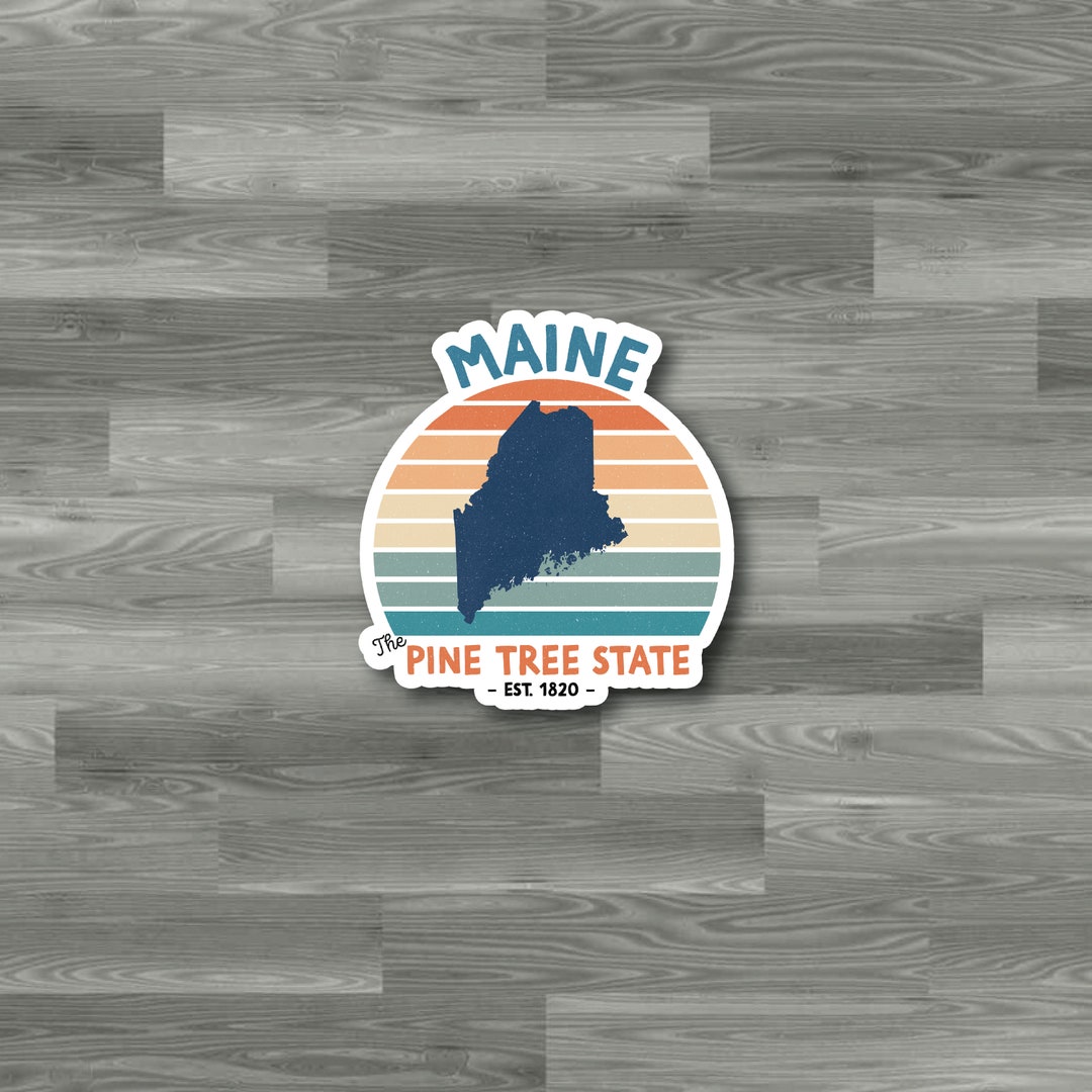 Retro Maine (ME) Waterproof Sticker or Magnet - Etsy