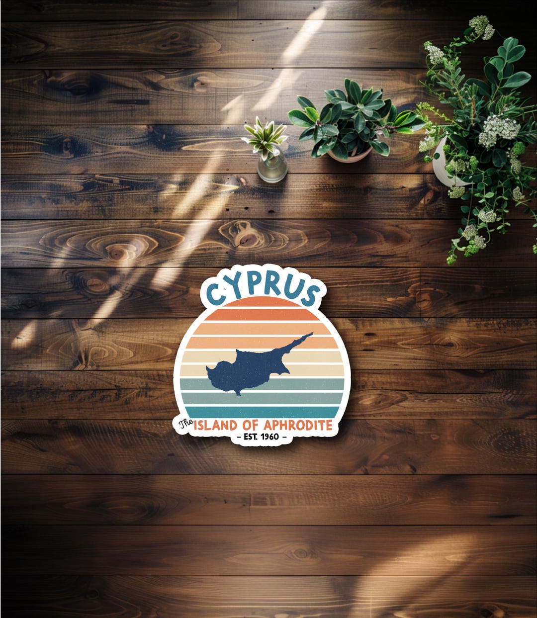 Retro Cyprus Waterproof Sticker or Magnet - Etsy