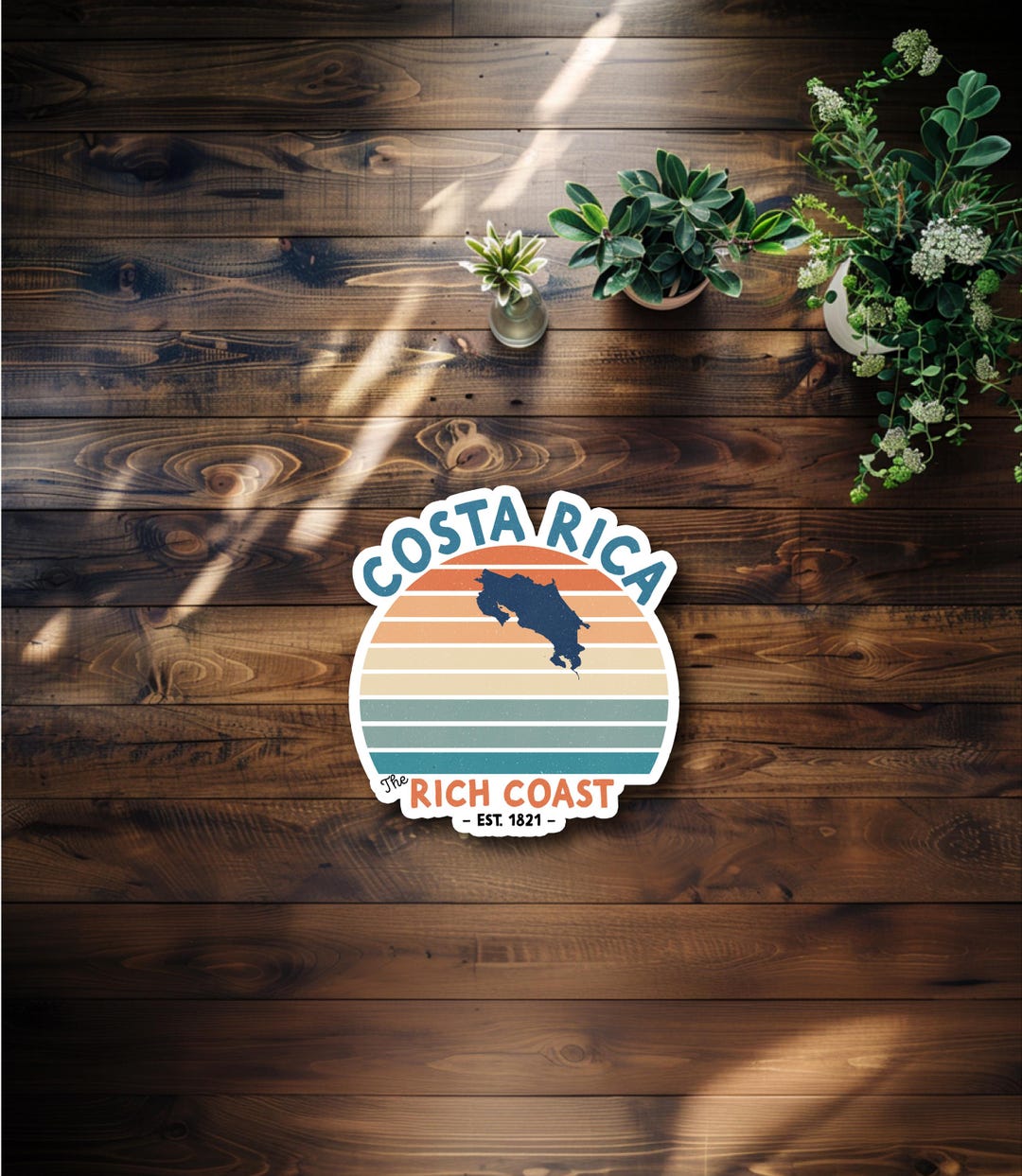 Retro Costa Rica Waterproof Sticker or Magnet - Etsy