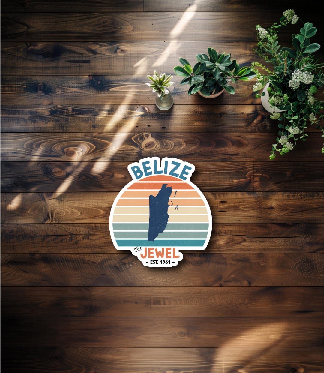 Retro Belize Waterproof Sticker or Magnet - Etsy