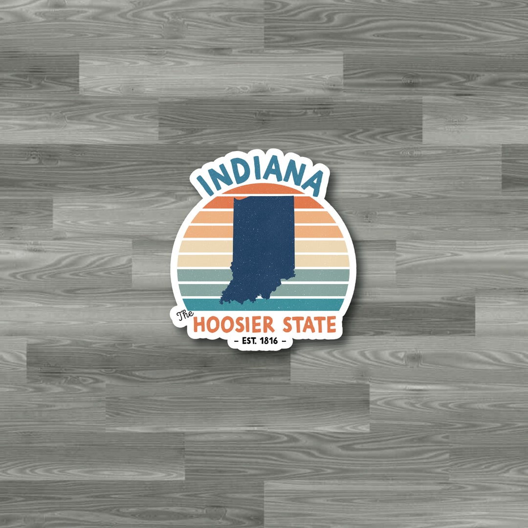 Retro Indiana (IN) Waterproof Sticker or Magnet - Etsy