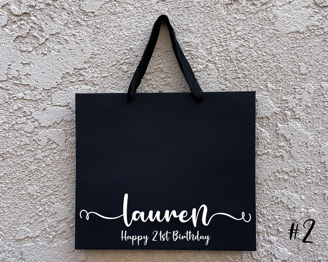 Luxury Bag, Personalized Birthday Gift Bag, Happy Birthday Gift Bag ...
