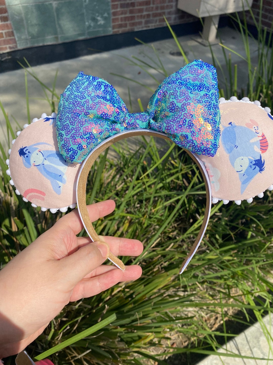 Eeyore Inspired Mouse Ears With Sequin Bow - Etsy