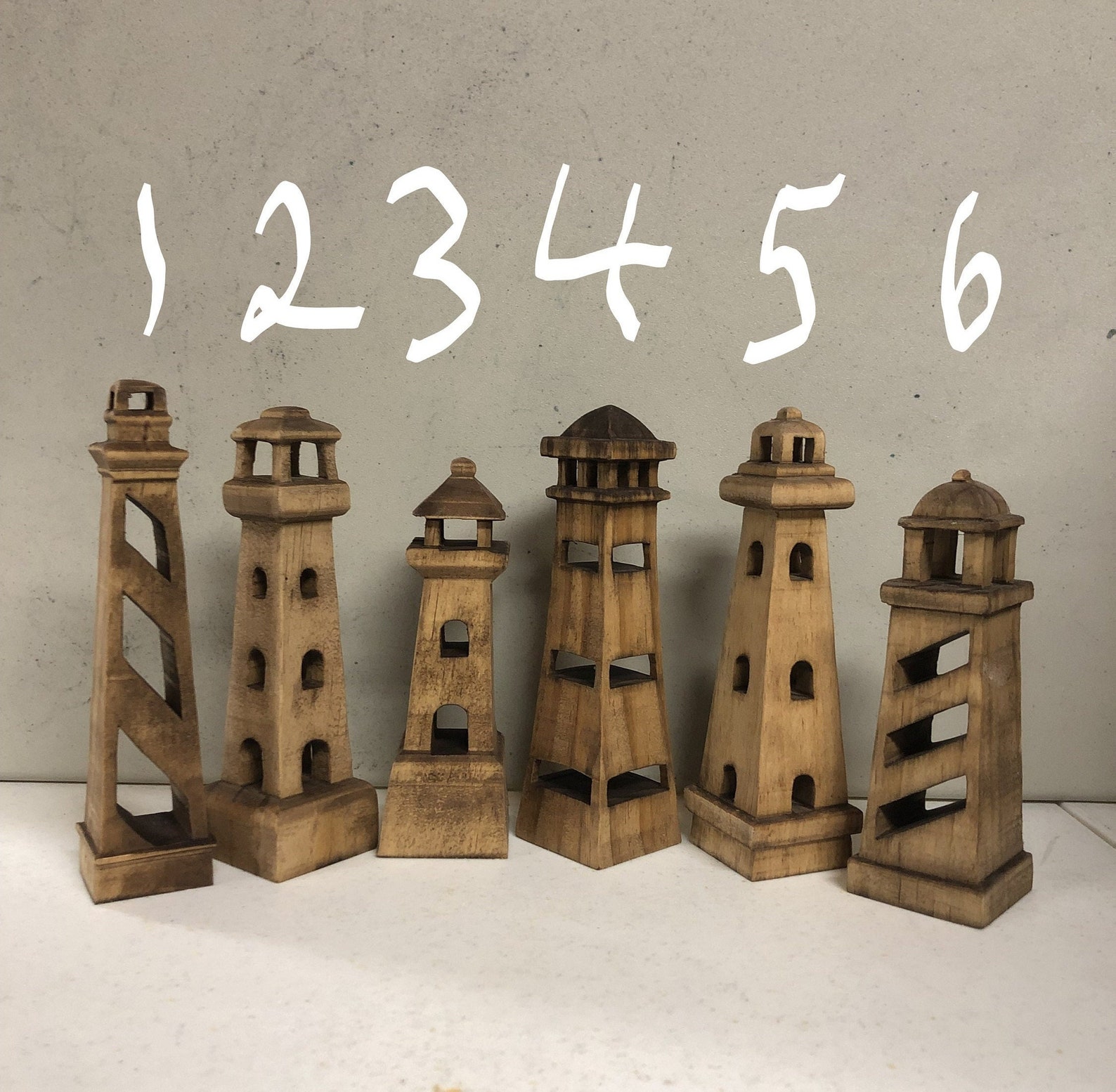 Mini Wooden Lighthouses - Etsy