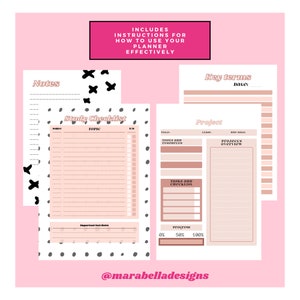 Study Planner Printable Pink A4 College Student PDF - Etsy