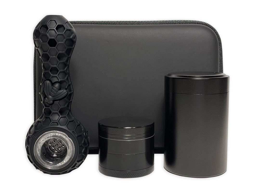 Smoking Bowl Kit | 4 Piece Metal Grinder | Pipe Grinder Set | Stash Box ...