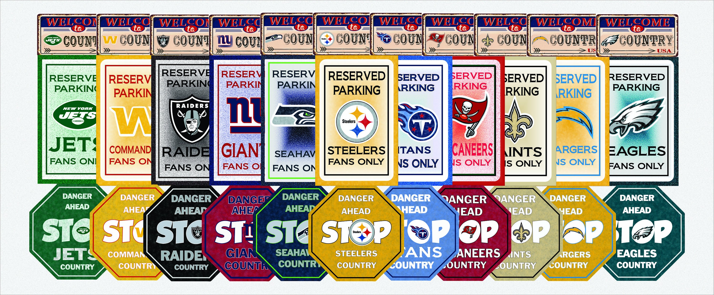 NFL 3-pack Kids Door Signs - Etsy