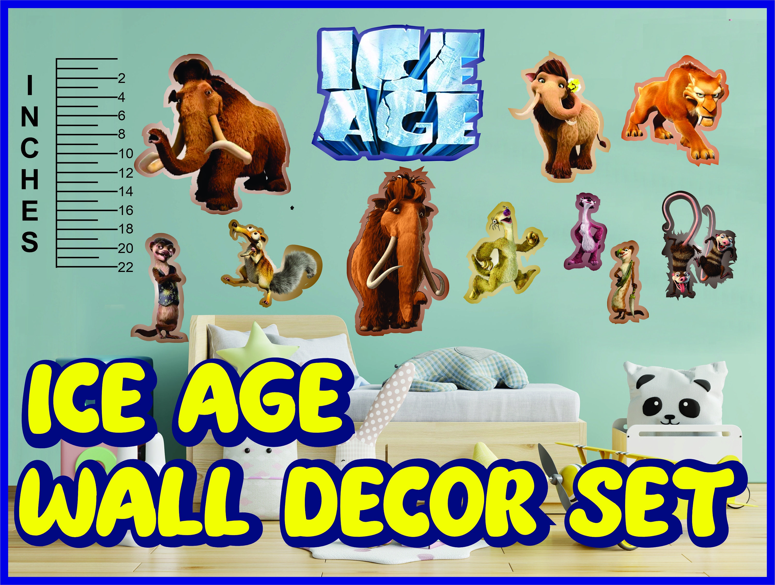 Ice Age Wall Decor Set - Etsy
