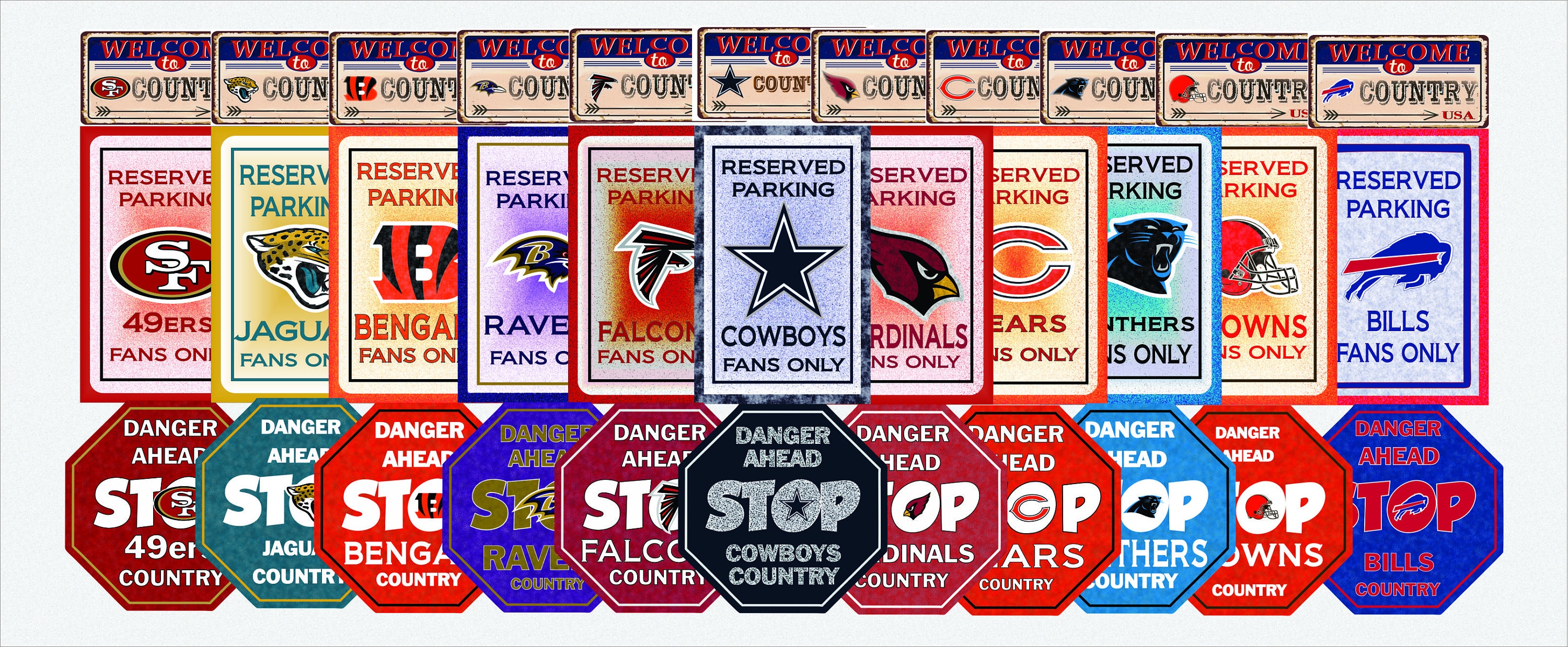 NFL 3-pack Kids Door Signs - Etsy