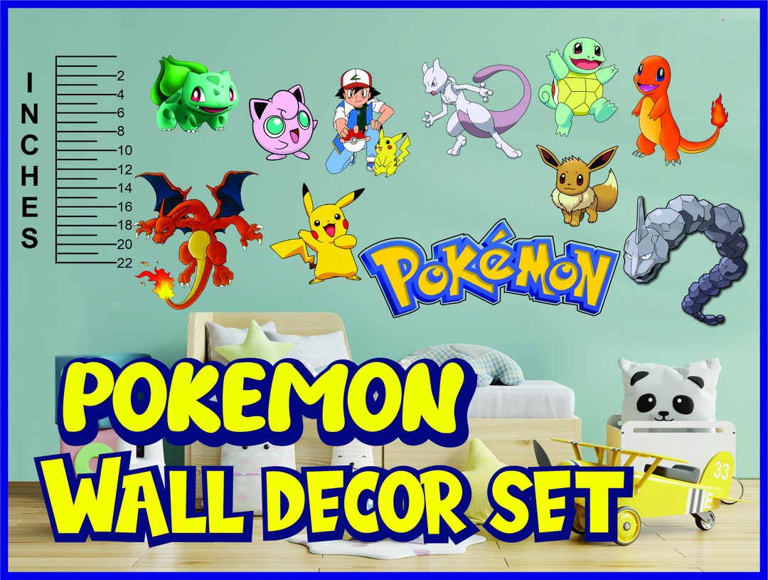 Pokemon Kids Wall Decor Set - Etsy