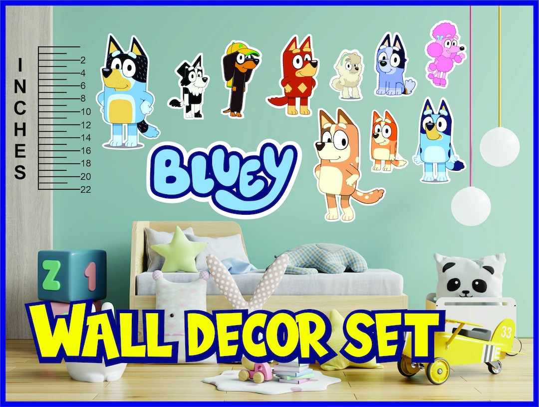 Bluey Kids Wall Decor Set - Etsy