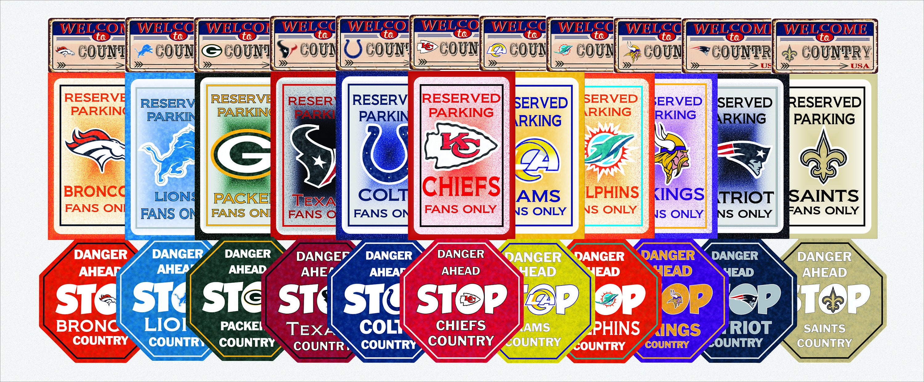 NFL 3-pack Kids Door Signs - Etsy