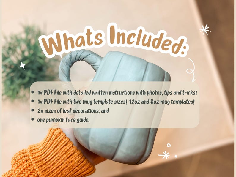 Pumpkin Mug Pottery Template for Slab Building/ 2 Sizes/ Instant PDF ...