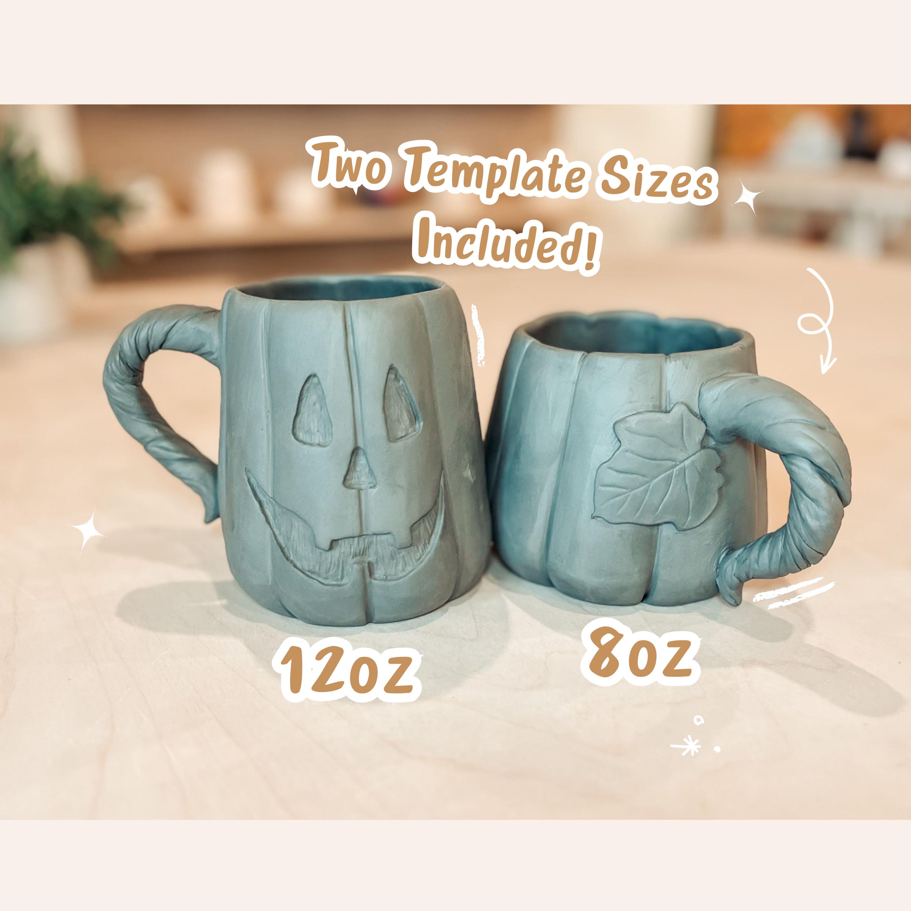 Pumpkin Mug Pottery Template for Slab Building/ 2 Sizes/ Instant PDF ...