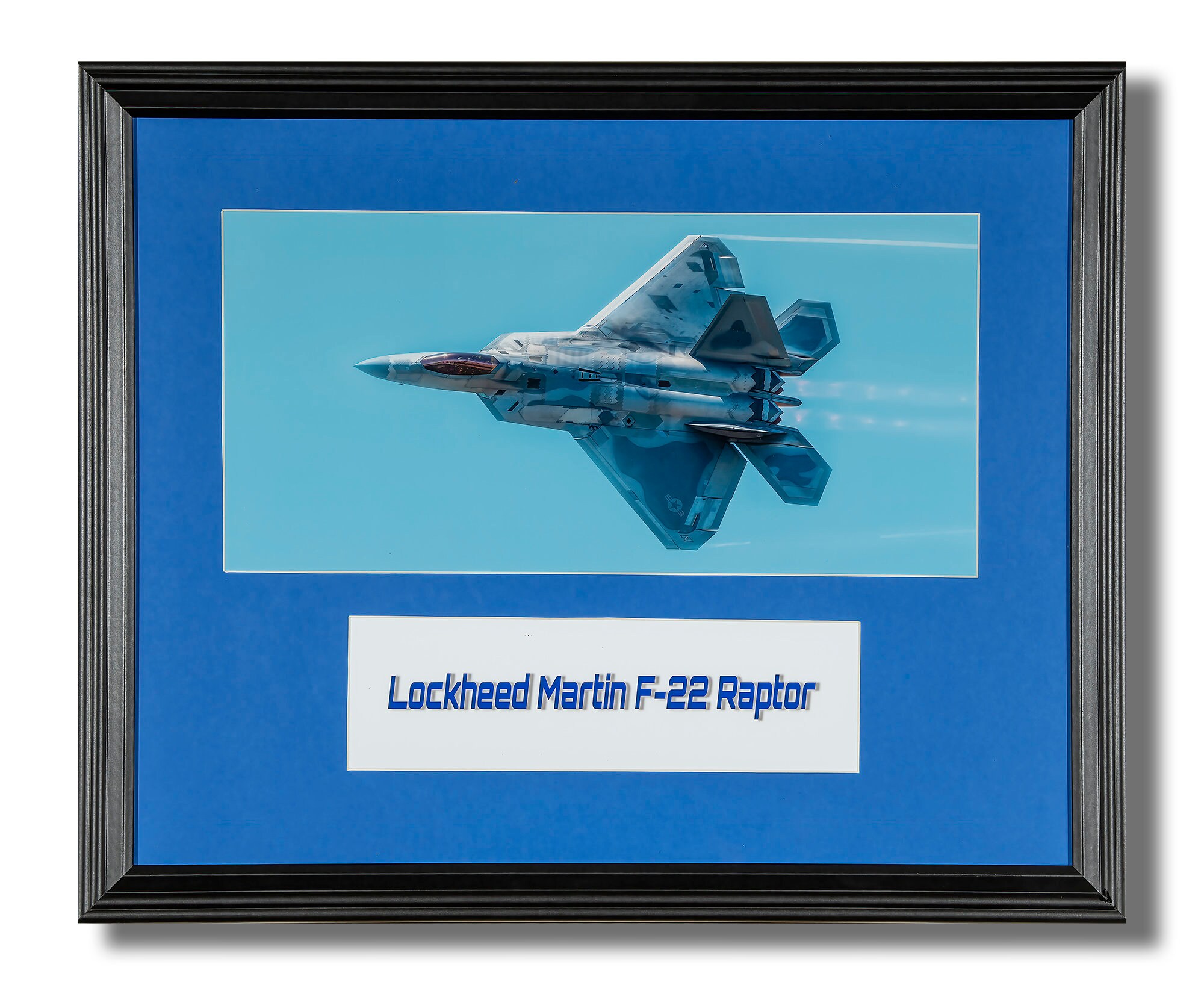 Lockheed Martin F-22 Raptor - 22" by 18" Framed and Mounted Military ...