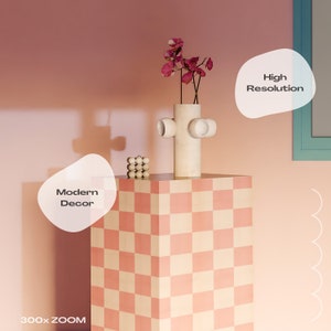 3 CANVA DIN A Pink Living Art Mockup Bundle, Vertical Frame Mock Up ...