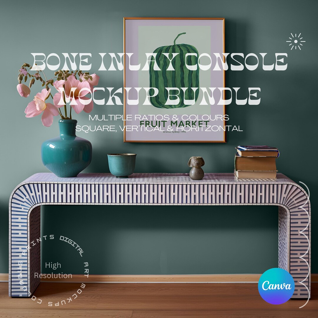 12 CANVA Templates Retro Art Mockup Bundle, High Resolution Frame ...