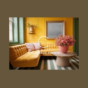 High Definition Yellow Living Room Aesthetic Frame Mock up Bundle ...