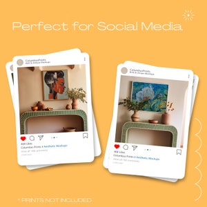 3 CANVA Tiled Console Table Mockup Bundle, Vertical Frame Mock Up ...