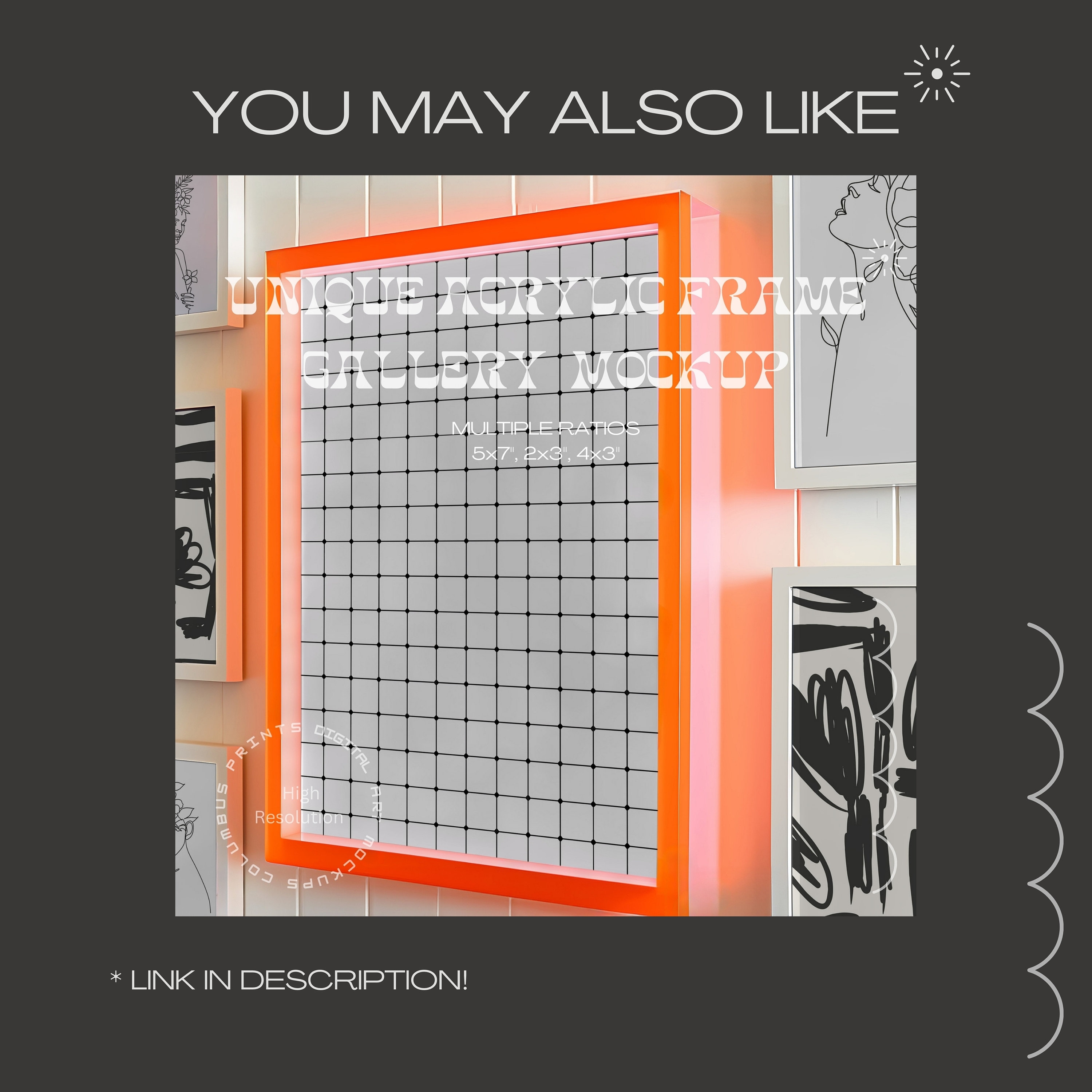 3 Art Sizes Aesthetic Mockup Bundle, Close-up Mockup Frame, Unique HQ ...