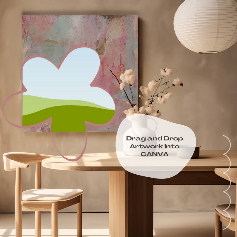 3 CANVA Japandi Style Dining Room Art Mockup Bundle, Canvas Style ...