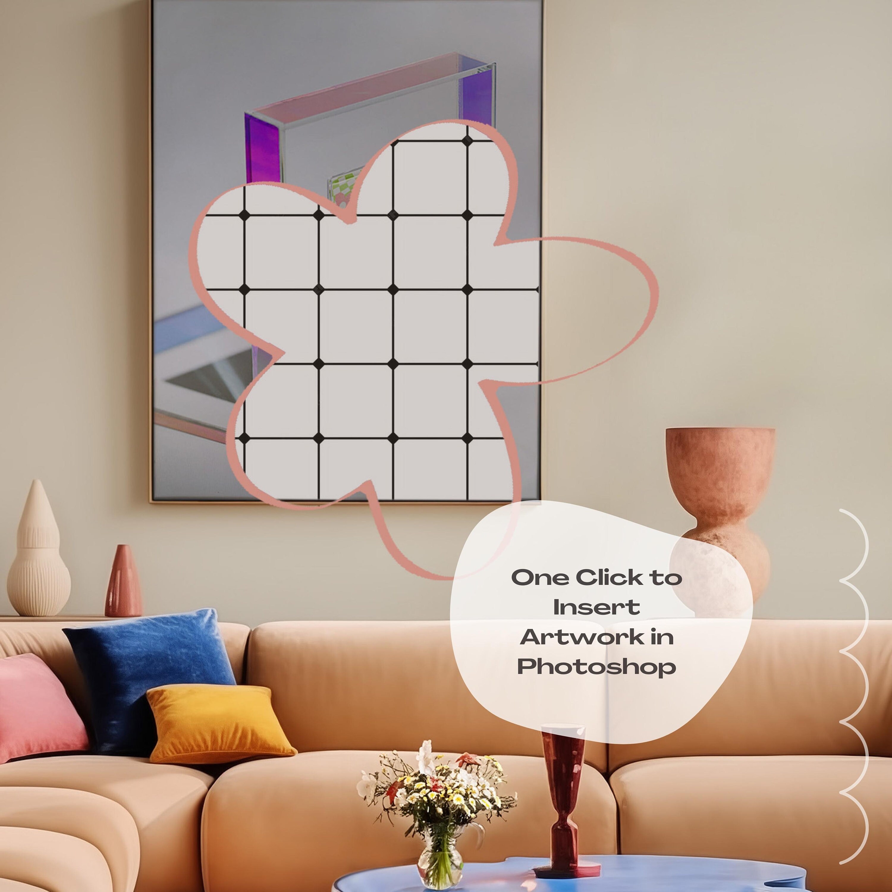 3 Mock Ups Bundle Aesthetic Retro Living Room Frame, Unique HQ Modern ...