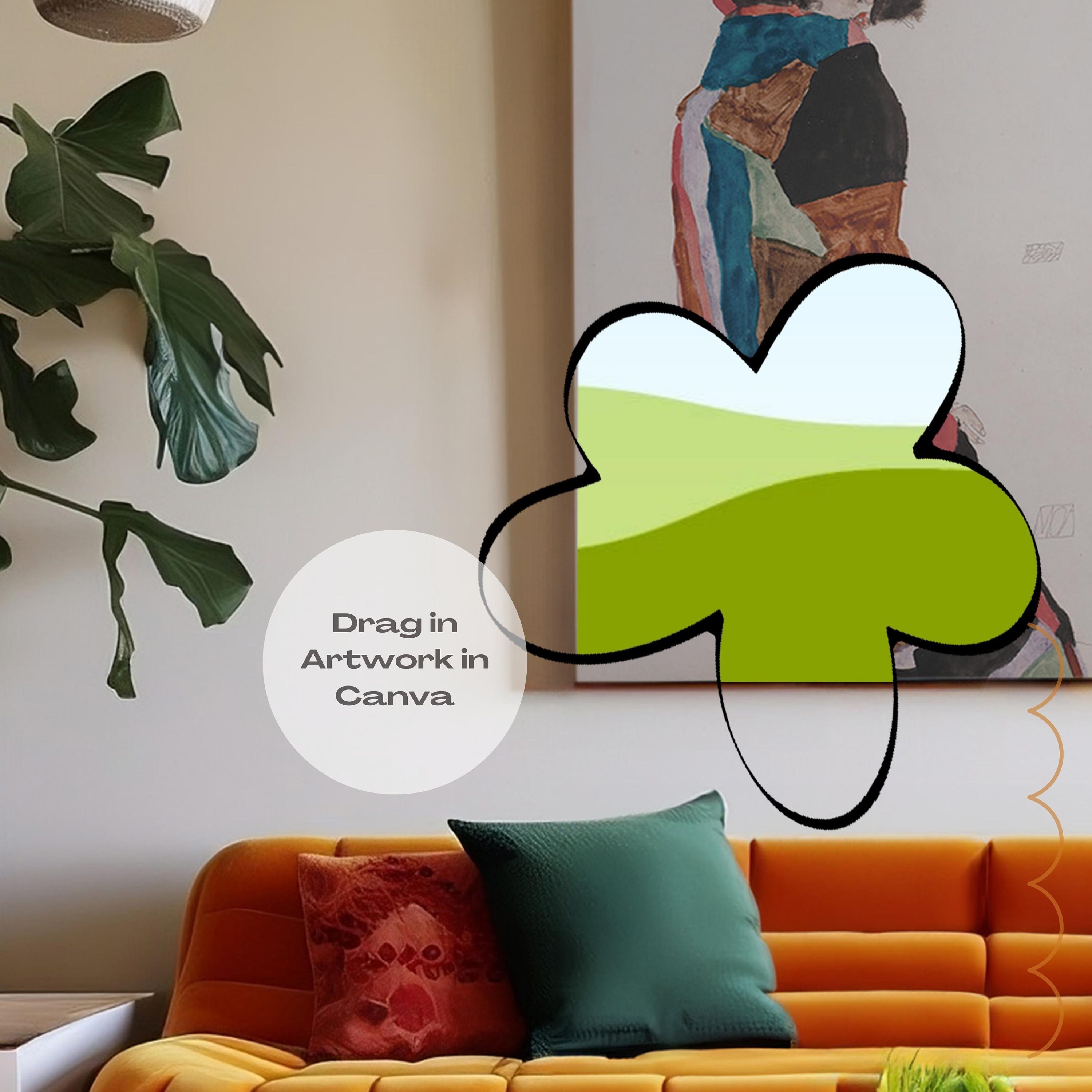 5 CANVA Template Realistic Retro Living Room Aesthetic Frame - Etsy Australia