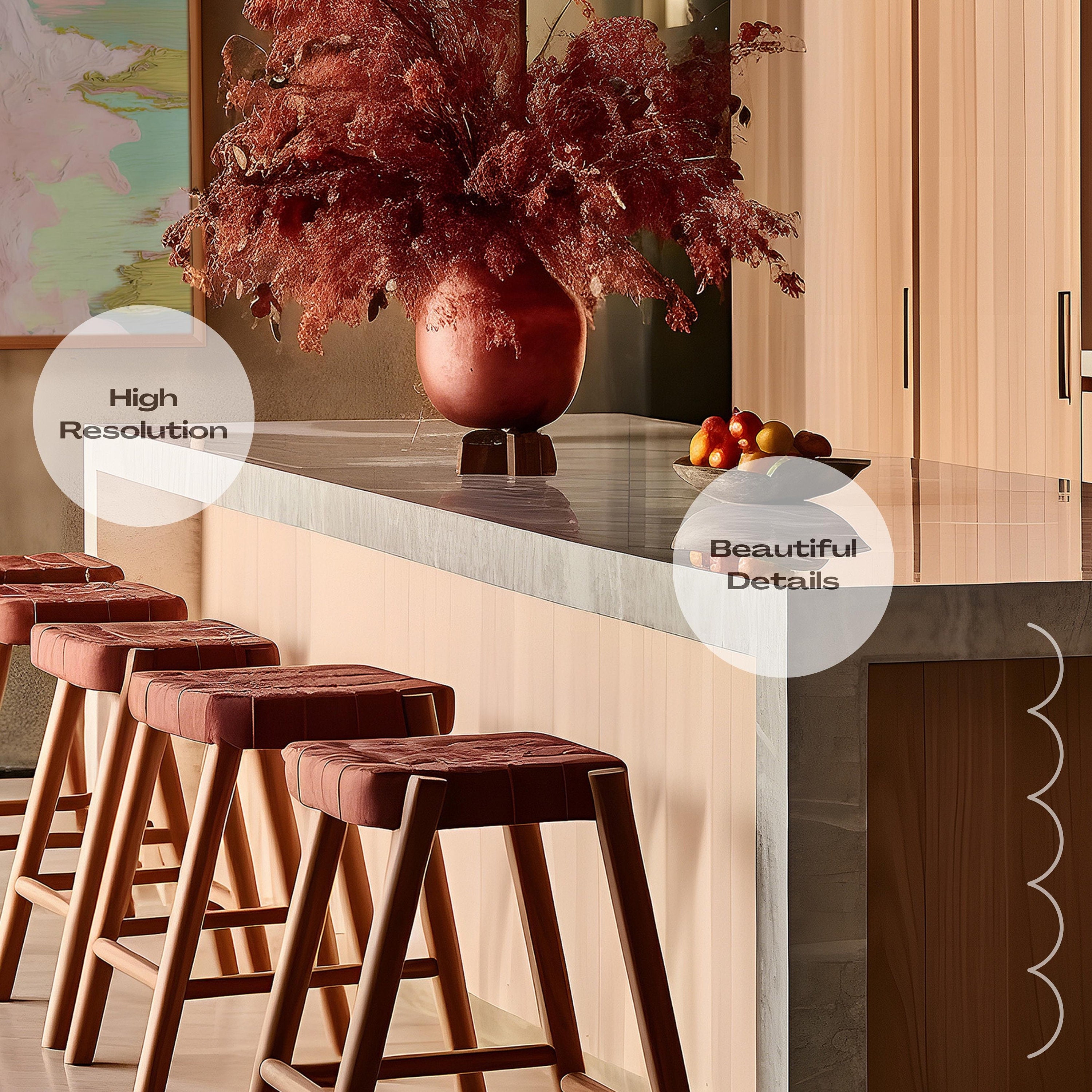 3 Modern Kitchen Counter Poster Mockup Bundle Frame Mockup - Etsy