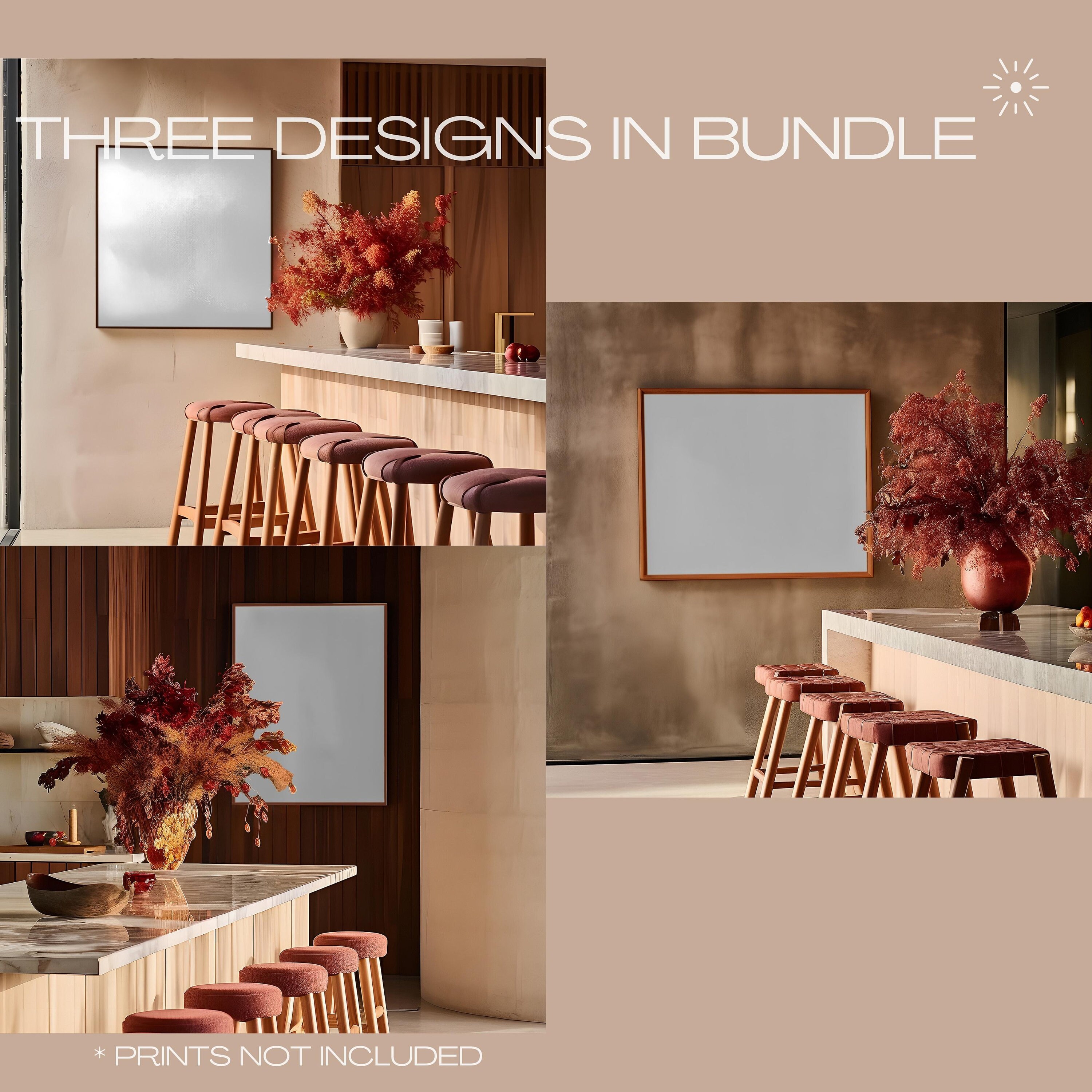 3 Modern Kitchen Counter Poster Mockup Bundle Frame Mockup - Etsy