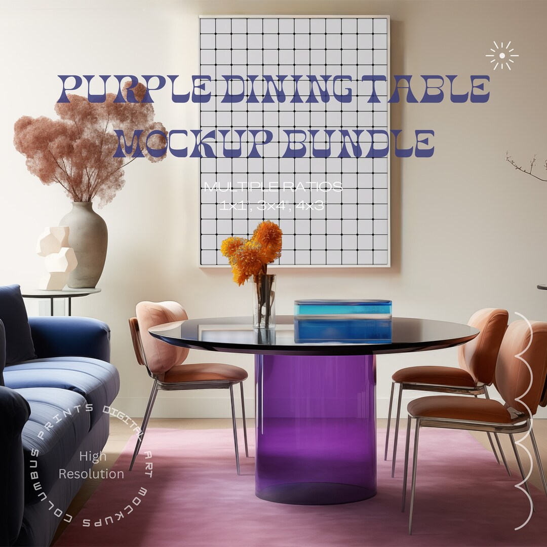 3 Mock Ups Bundle Maximalist Dining Room Art Frame, Unique HQ Modern ...