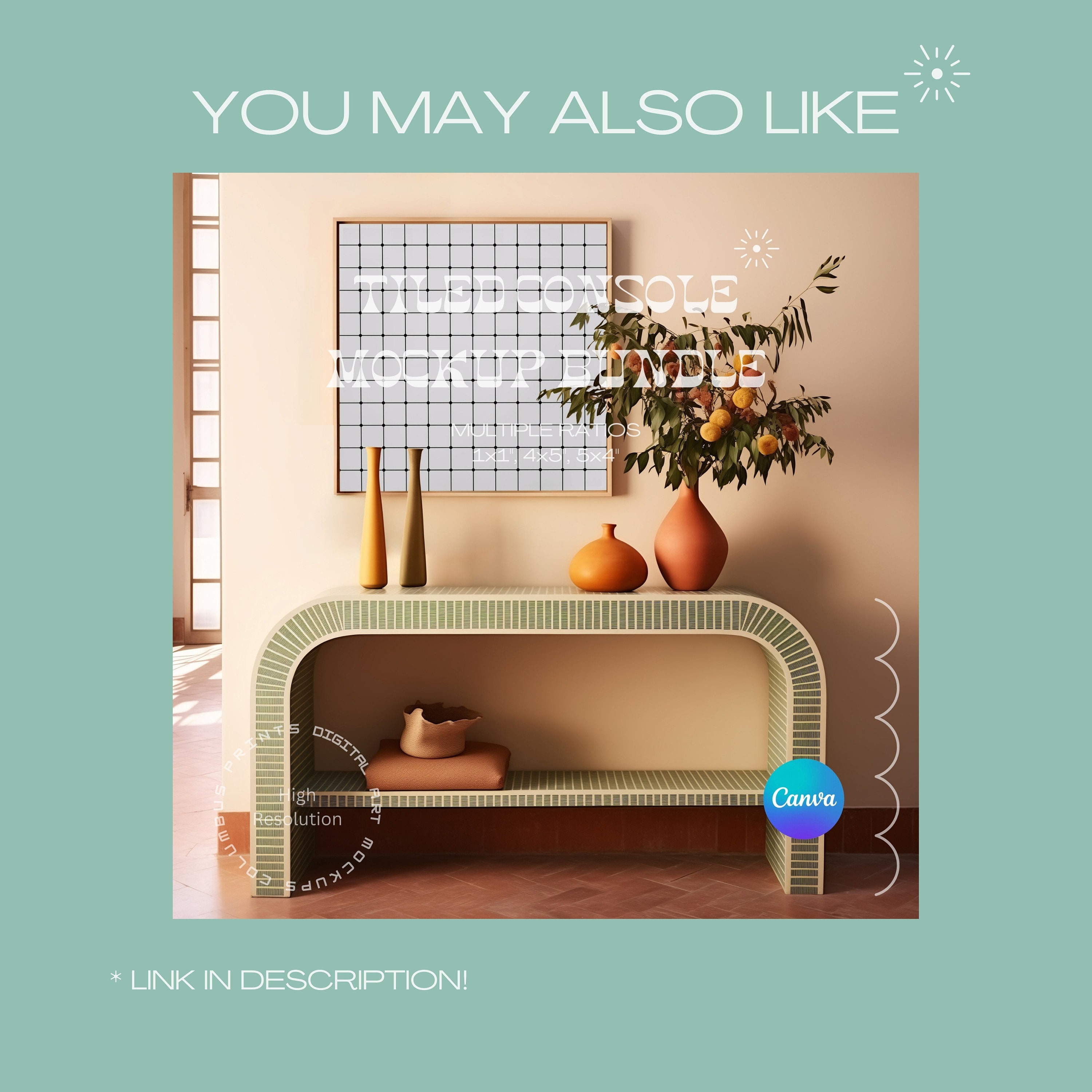 3 Art Sizes Mockup Bundle, Modern Pink Living Room, Unique HQ Edgy ...