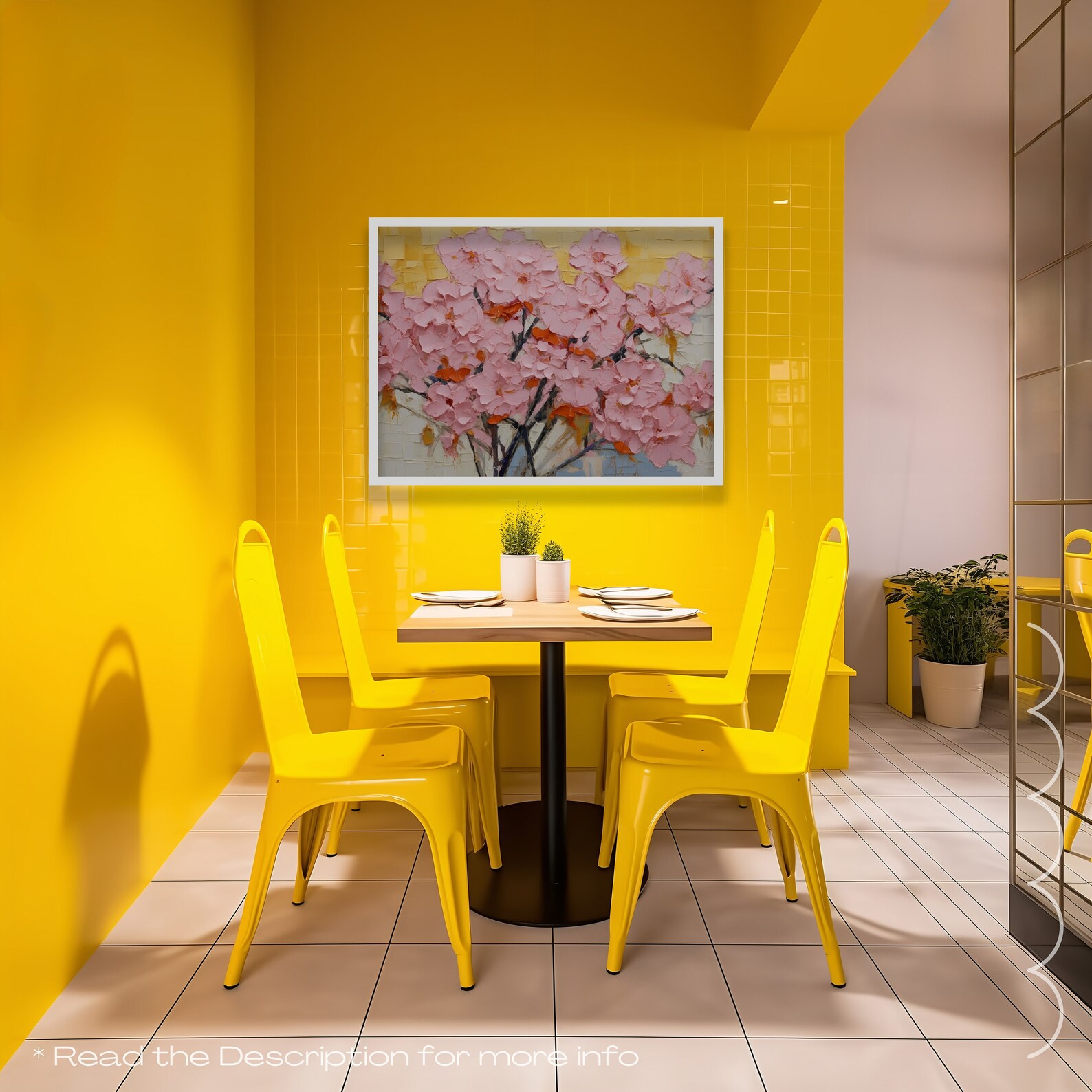 3 Art Sizes Mockup Bundle, Retro Dining Room Frames, Unique HQ Yellow ...