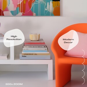 3 Bright Colourful Retro Art Mockup Bundle, High Resolution Frame ...