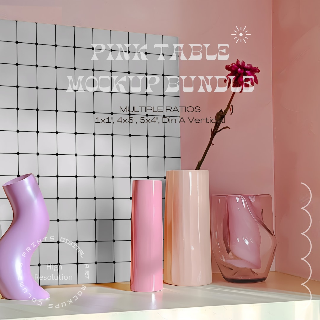 3 Pink and Purple Tones Mockup Bundle, Digital Print Frame Mock Up ...