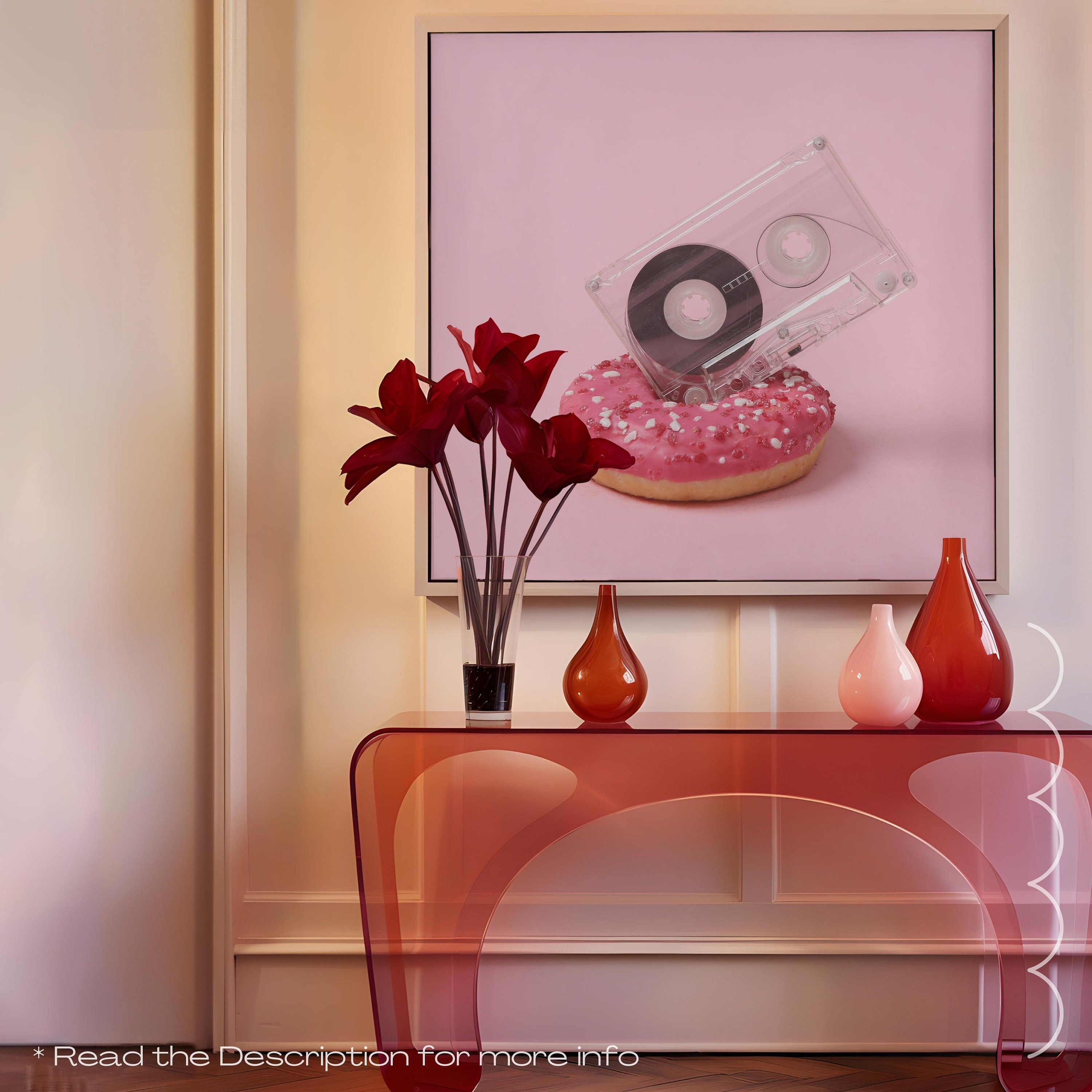 3 Pink Acrylic Table Retro Art Mockup Bundle Digital Print - Etsy