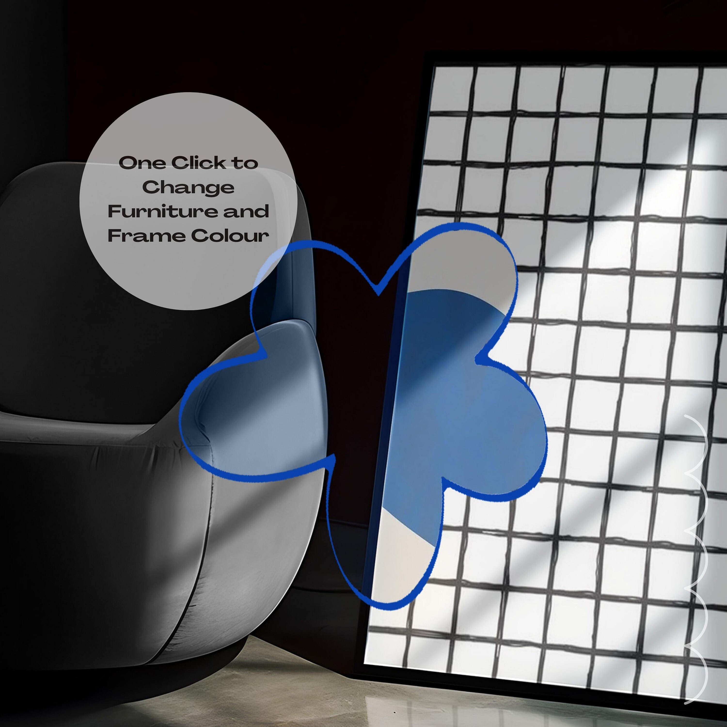 Fully Customisable Moody Frame Mockup, Interior Artwork Mock Up, Change ...