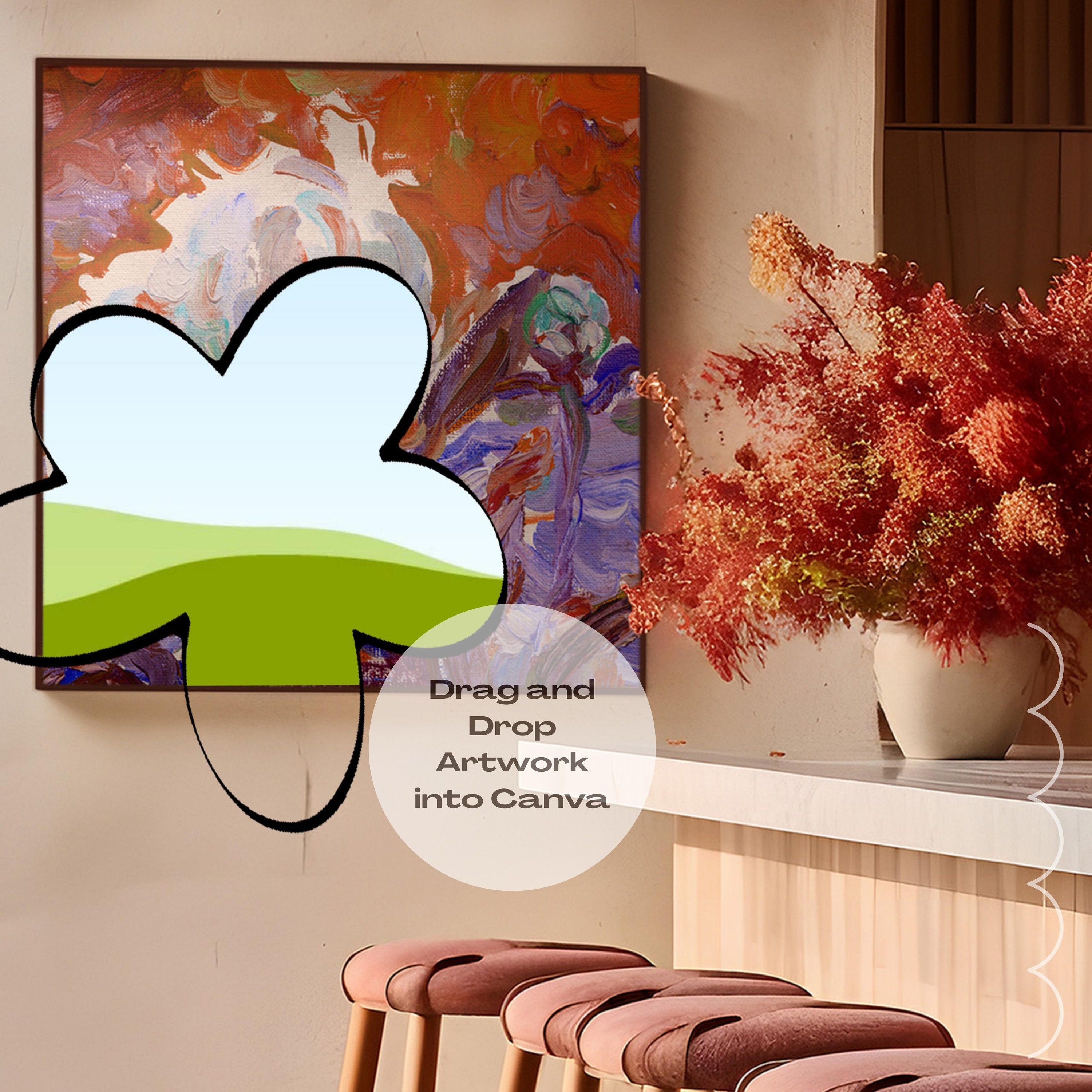 3 CANVA Modern Kitchen Counter Poster Mockup Bundle, Frame Mockup ...