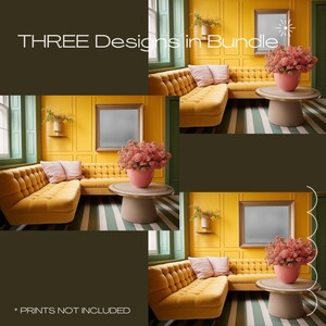 High Definition Yellow Living Room Aesthetic Frame Mock up Bundle ...