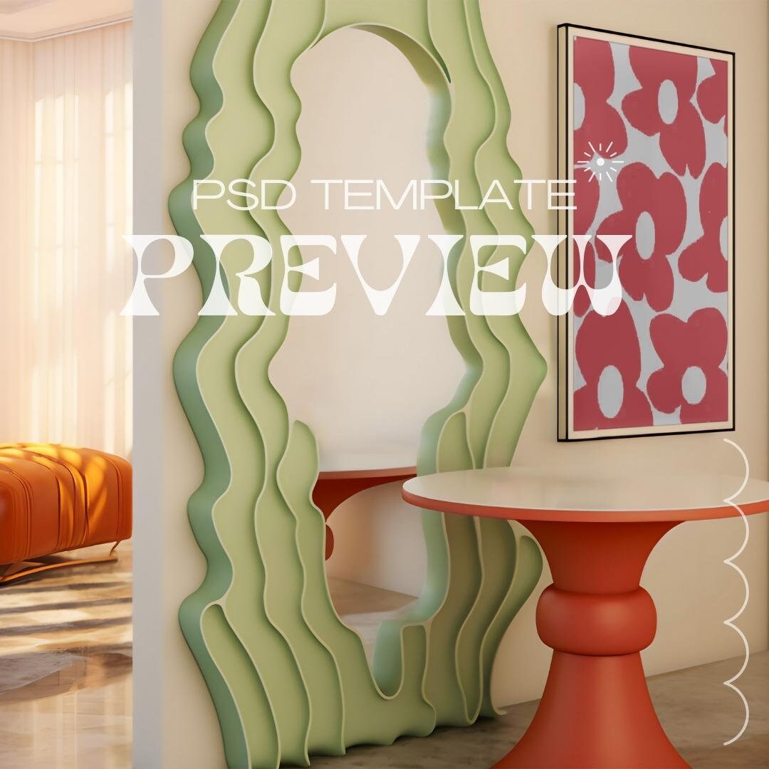 5 Unique Retro Art Mockup Bundle Digital Print Frame Blank - Etsy