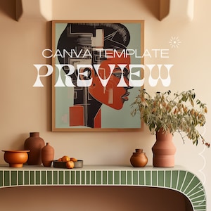 3 CANVA Tiled Console Table Mockup Bundle, Vertical Frame Mock Up ...